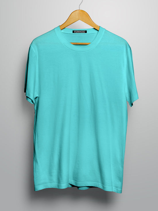 Plain Aqua Blue T-Shirt – feranoid